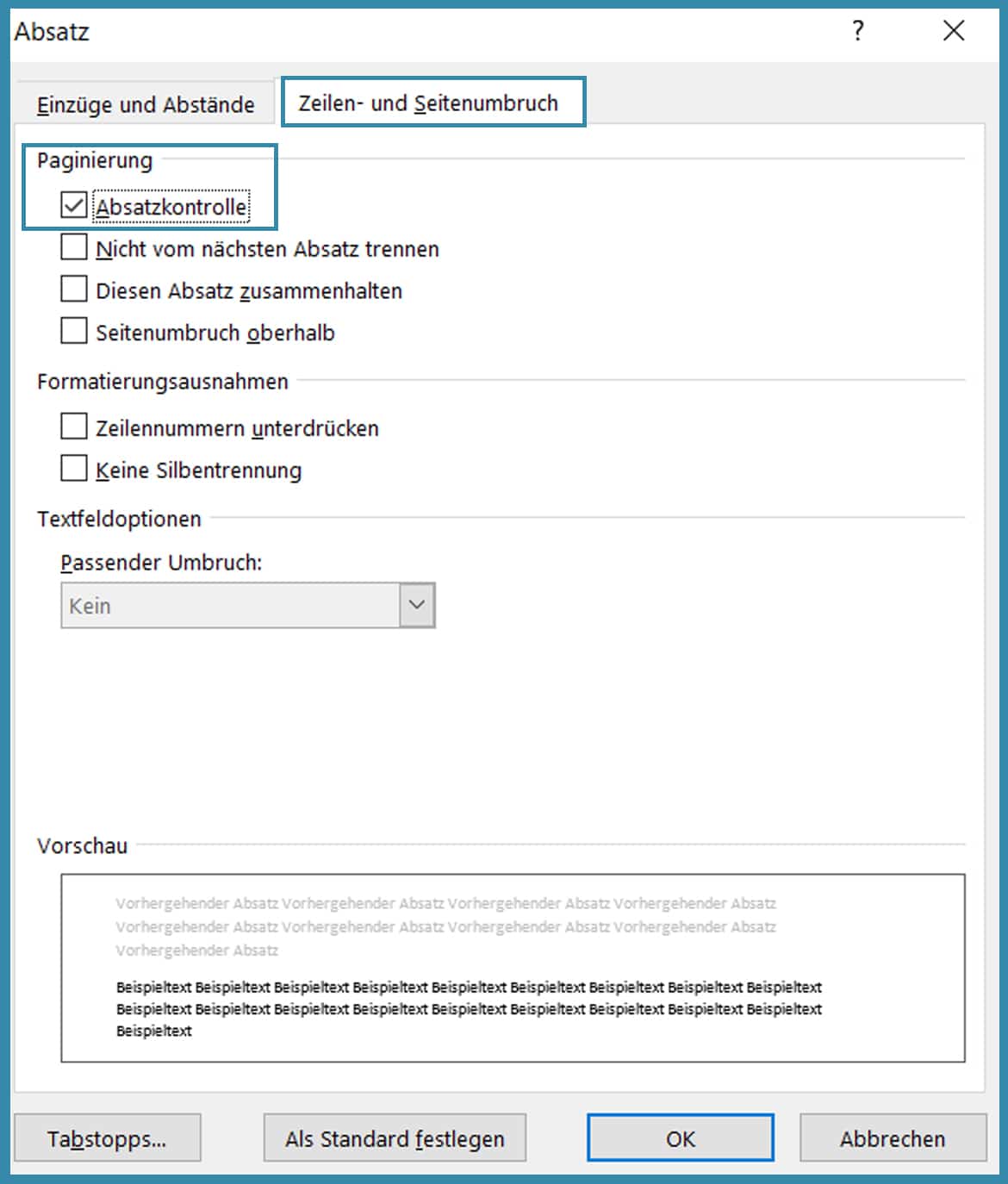 Von Absätzen und Umbrüchen: Ein paar Regeln | GRIN